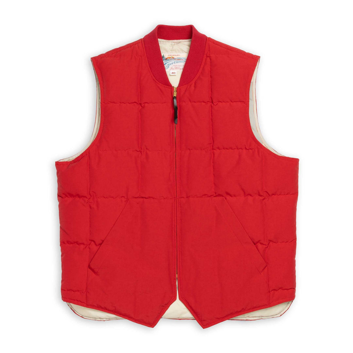 The Real McCoy's Cotton/Nylon Down Vest Red – Clutch Cafe